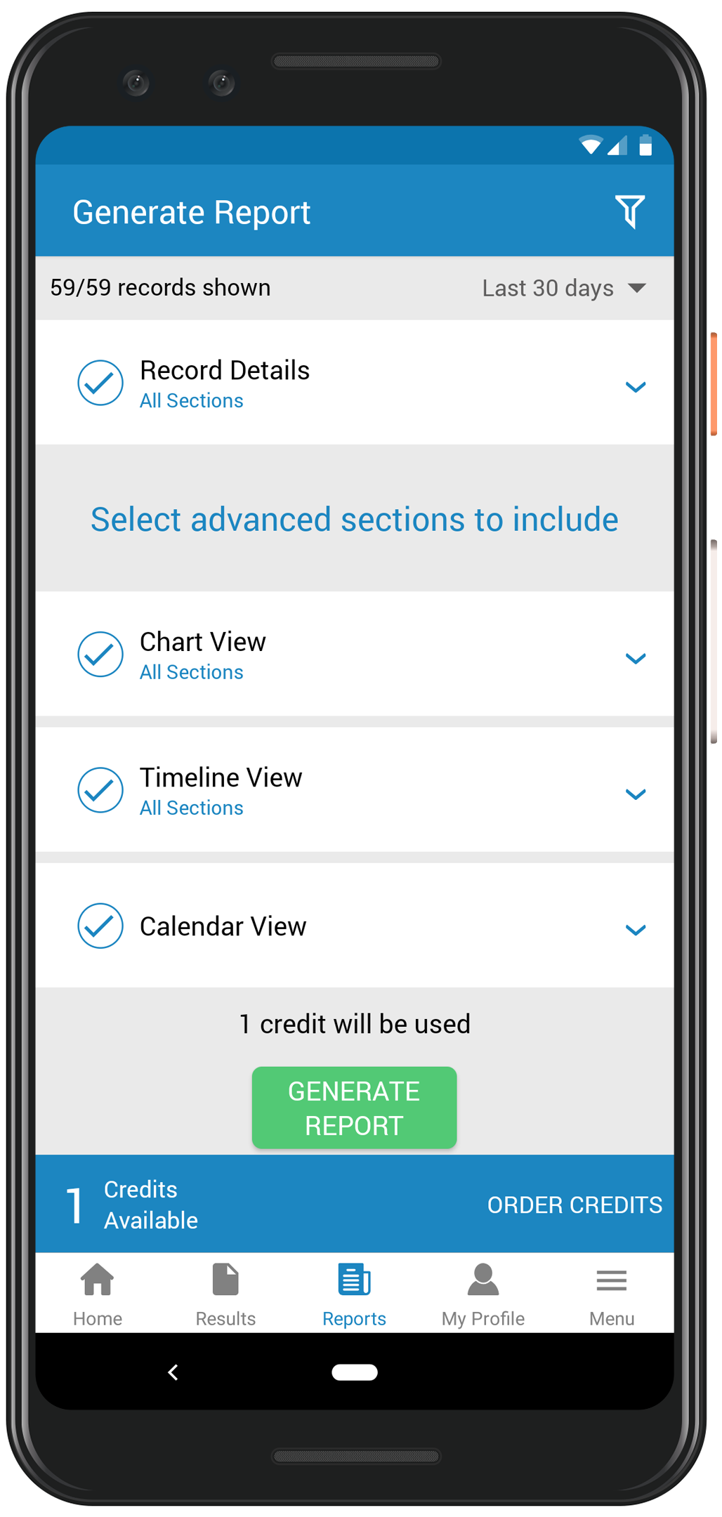 Reports | User Guide - Generate a Report