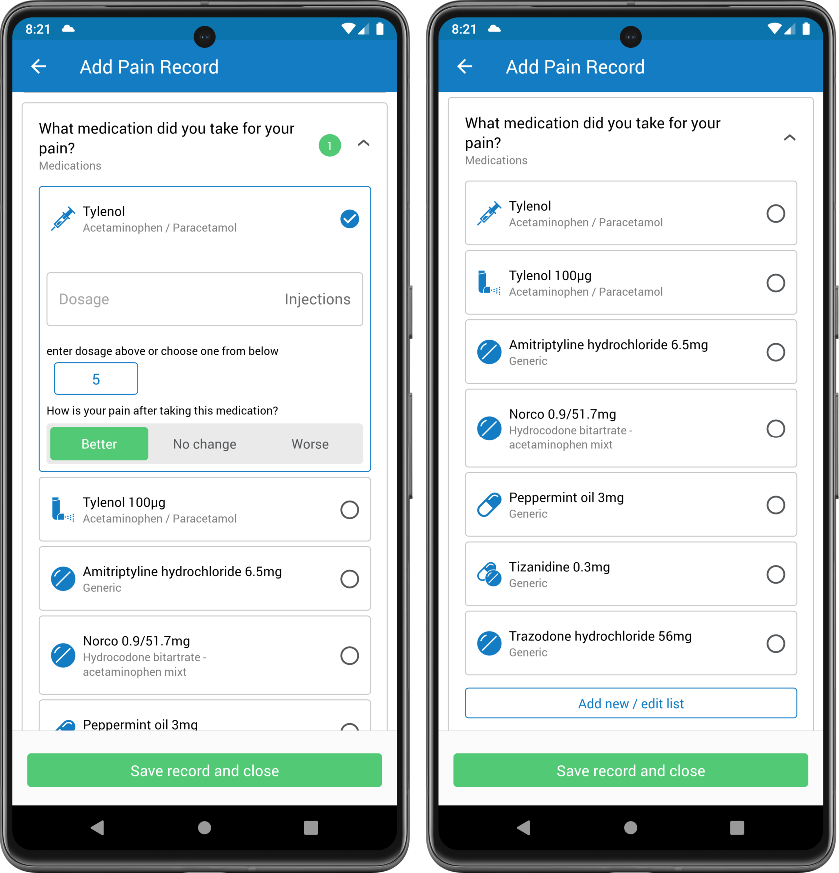 Manage My Pain | User Guide - Features